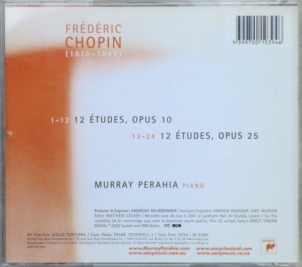 Buy Frédéric Chopin - Murray Perahia : Études Opus 10, Opus 25 (CD, Album) Online for a great ...