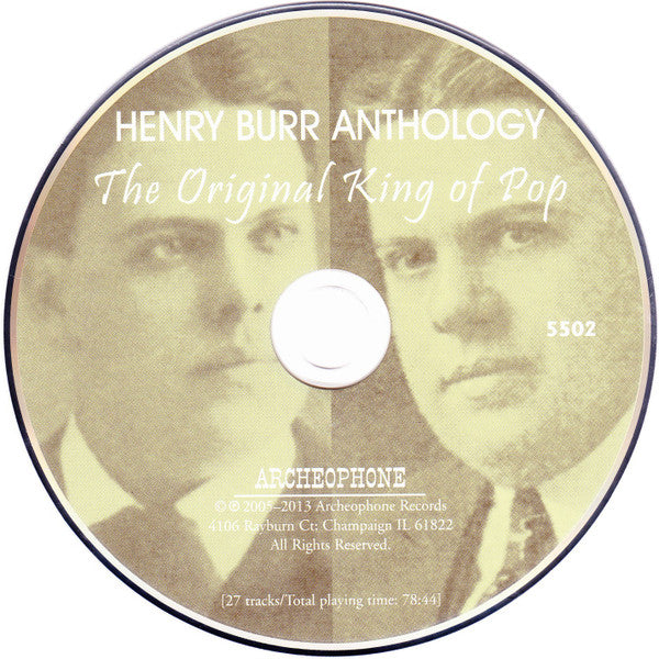 Buy Henry Burr : Anthology: The Original King Of Pop (CD, Comp, RP ...