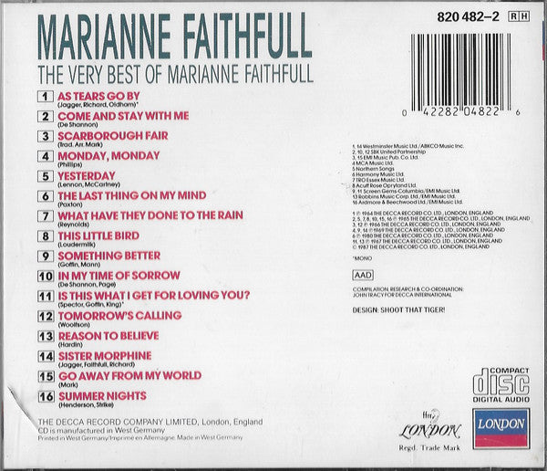 Buy Marianne Faithfull : The Very Best Of Marianne Faithfull (CD, Comp ...