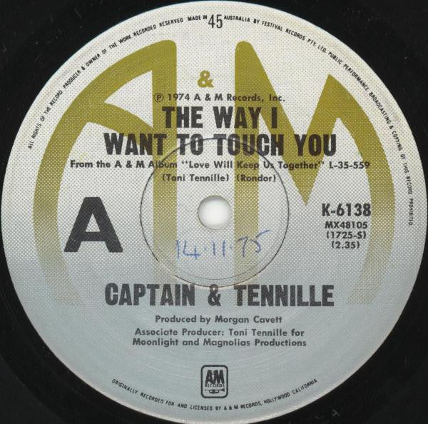 Buy Captain & Tennille* : The Way I Want To Touch You (7") Online for a great price – Glitter ...