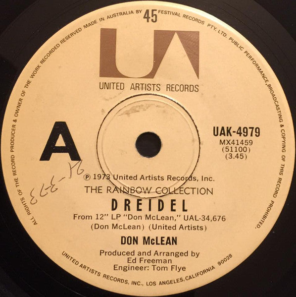 Buy Don McLean : Dreidel (7", Single) Online for a great price ...