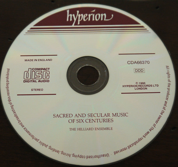 Buy The Hilliard Ensemble : Sacred And Secular Music From Six Centuries ...